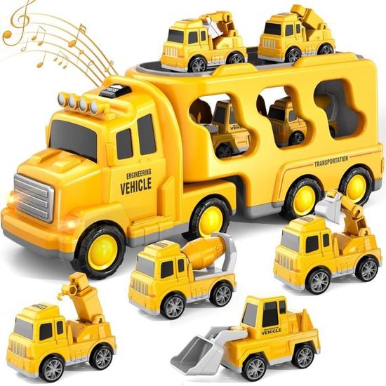 Jouet de Camion pour Enfant - ZGEER - 5 en 1 - Jaune - Multicolore - 4 ...