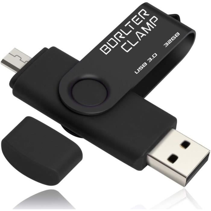 Clé USB 32 Go, 2 en 1 OTG USB 3.0 Mémoire Stick, Pivotant U Disque avec ...