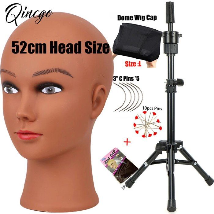 Tête de Mannequin Chauve Africain de Grande Taille,Modèle d ...