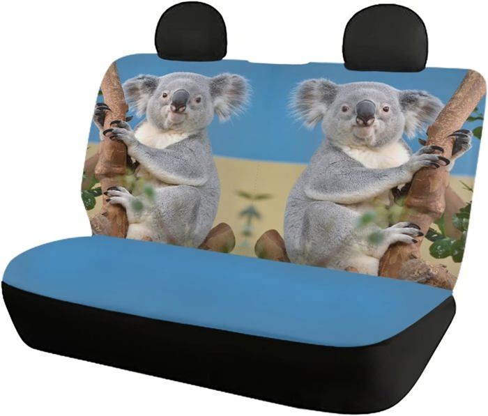 Lot complet de 2 housses de siège arrière de voiture avec imprimé koala ...