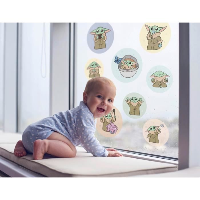 Grogu Padawan Bubbles Lot De 2 Planches De Stickers Pour Fenêtre Motif ...