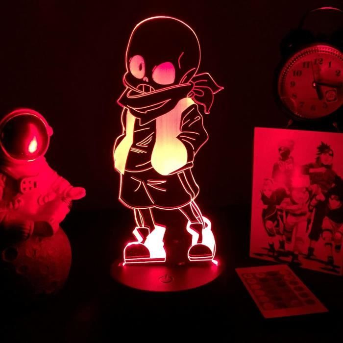 Undertale Veilleuse Led Illusion 3D Avec Télécommande Usb, 7 Couleurs ...