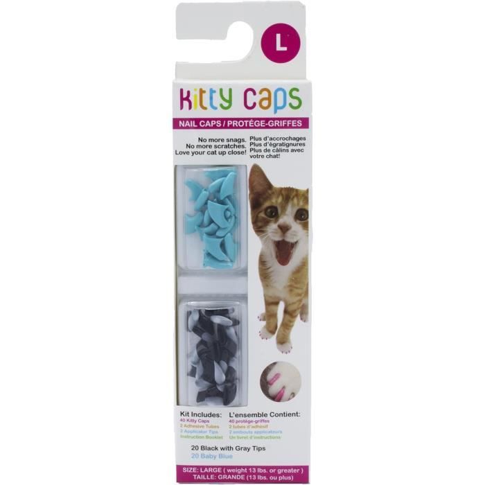 Lot De 40 Capuchons À Ongles Noirs Avec Pointes Grises Et Bleu Ciel ...