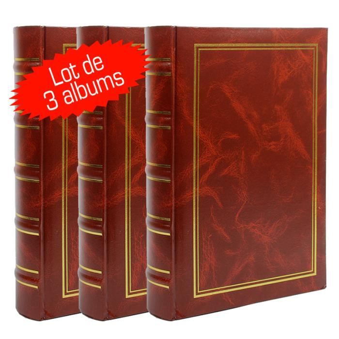 Lot de 3 albums photos Erica Marbre Bordeaux à poc - Cdiscount Beaux ...