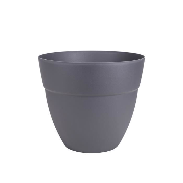 Pot de fleur EDA Plastique Rond Cancun Anthracite Ø 40 x H.34,2 cm 28 L ...