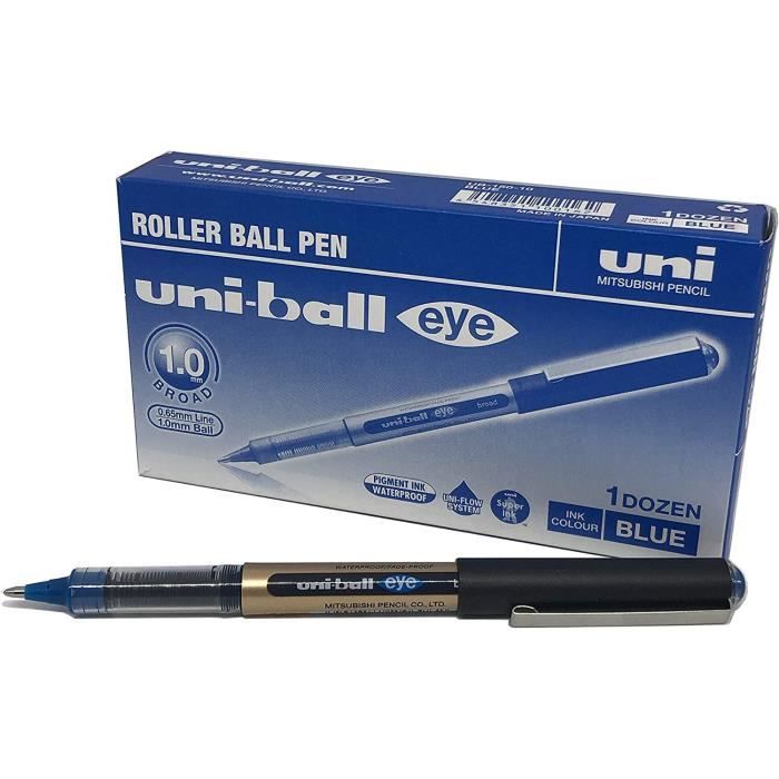 Eye Broad UB-150-10 Lot de 12 stylos roller Pointe 1 mm Encre bleue [84 ...