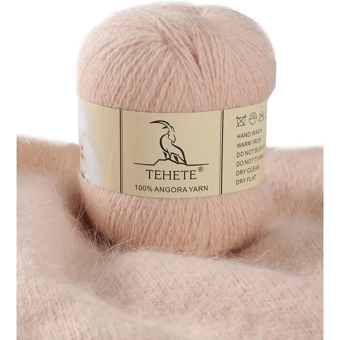 100% Angora Fil de Laine à Tricoter, Pelote de Laine à Crochet, 2 Plis ...