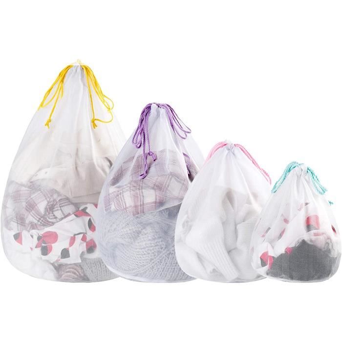 4 Pièces Sacs à Linge, Sac à Linge en Filet, Sac à Linge en Filet avec ...