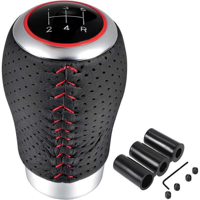 5 Vitesses Universelle Pommeau de Levier de Vitesse Cuir Noir Changer ...