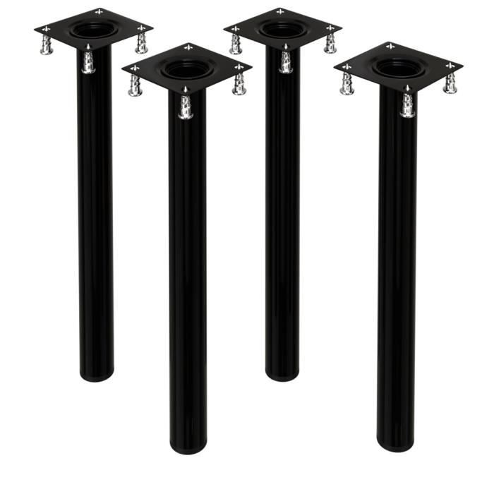 Pied de table Bronea - Lot de 4 pièces - 70 cm - Ø 30 mm - Noir - Incl ... Pied de table Bronea - Lot de 4 pièces - 70 cm - Ø 30 mm - Noir - Incl ...