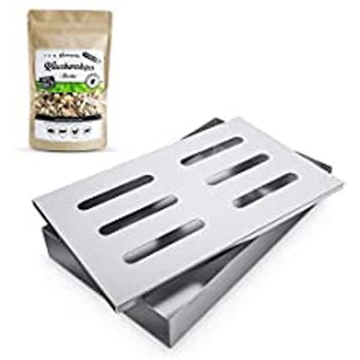 Fumoir Smokerbox + 0,125 Kg Chips À Fumer, Acier Inoxydable, Boîte De ...