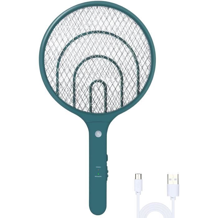 Raquette Anti Moustiques Électrique, 3000V Tapette à Mouche Rechargeable USB Tueur du Moustique ...