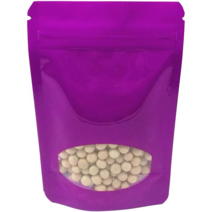Lot De 100 Sachets Refermables En Mylar Avec Fenêtre En Plastique ...