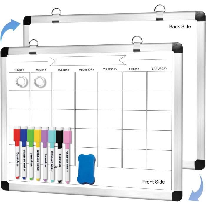 Tableau Blanc Double Face Ultra Fin, 43,2 X 33 Cm, Calendrier Mensuel ...