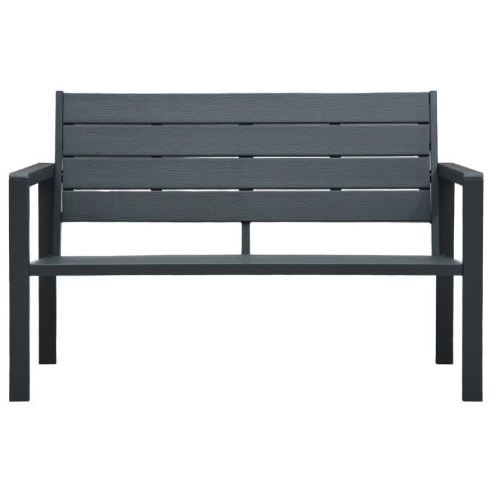 Banc de jardin 120 cm PEHD Gris Aspect de bois -PAT HILILAND Pois: 15. ...