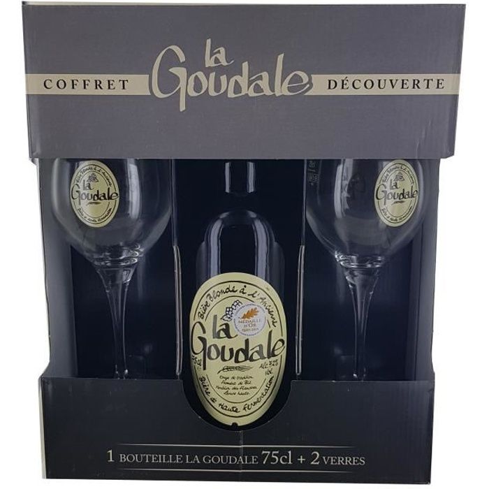 Coffret La Goudale Bière blonde + 2 verres - 75 cl - La cave Cdiscount