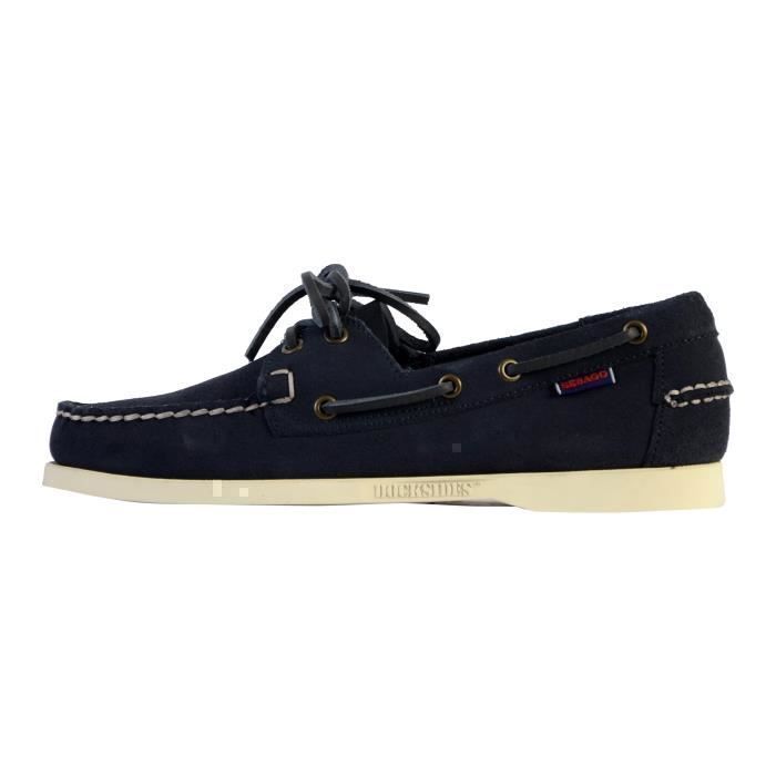 Mocassin Homme - Sebago - Portland Flesh Out - Cuir Bleu Inverse ...