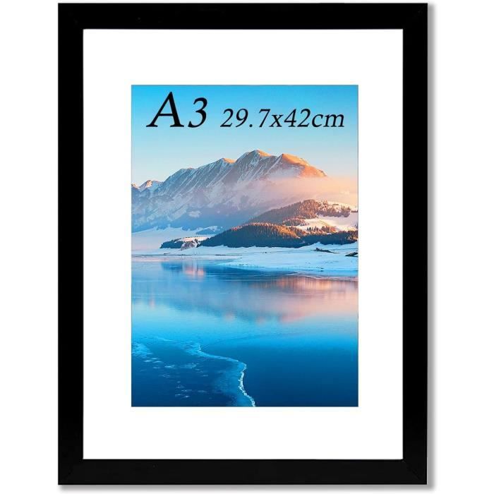 Cadre Photo A3 En Bois 29,7 X 42 Cm, Cadre Noir A3 Pour Impression A3 ...