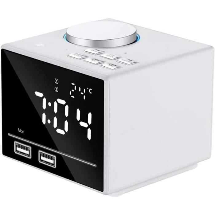 Radio-réveil, haut-parleur Bluetooth avec radio FM, fonction snooze ...