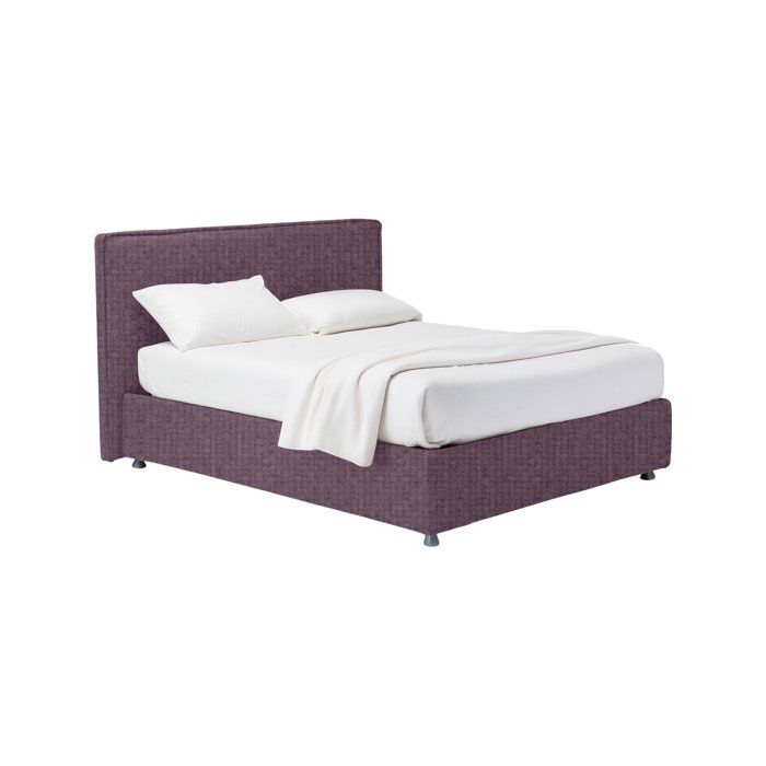 Lit Double Widnes Talamo Italie, en Tissu Violet Lilas - Cdiscount Maison