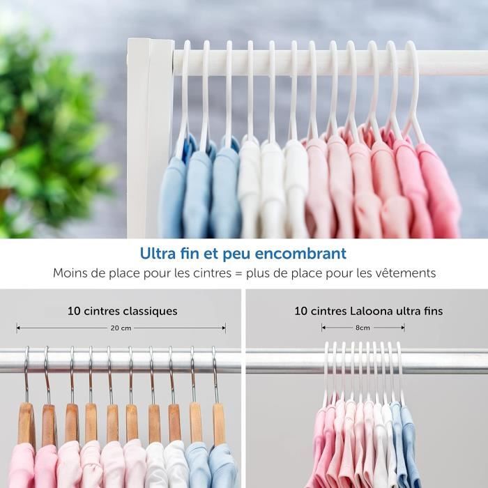 Laloona Lot Cintre Enfant (22 Pièces) Cintres Bebe en Plastique Extra ...
