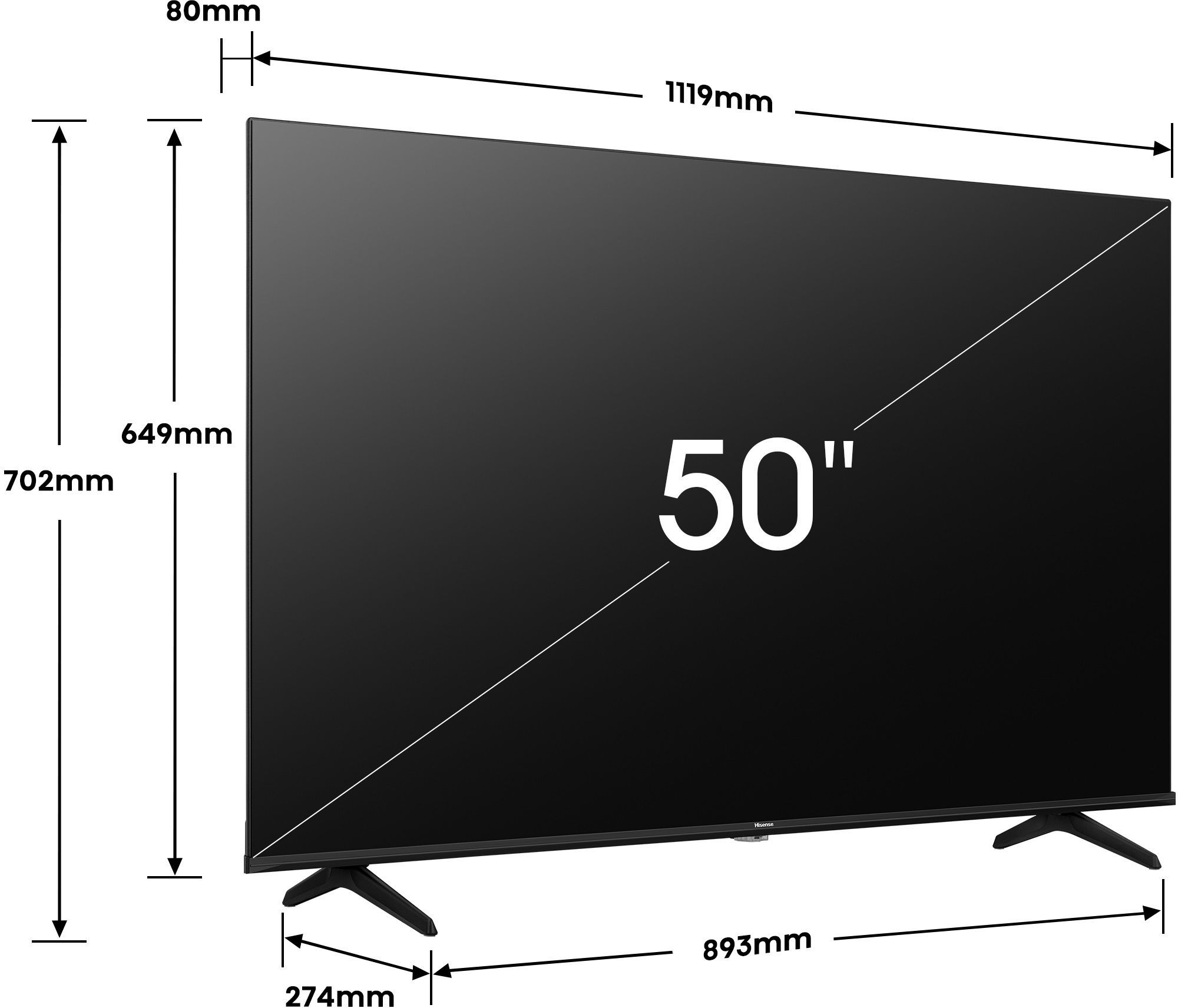 Hisense 50E7NQ - TV QLED 50" (126 cm) - 4K UHD 3840x2160 - HDR10 - TV ...