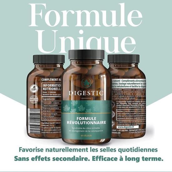 Digestic - Laxatif contre la constipation 100% naturel - 60 capsules ...