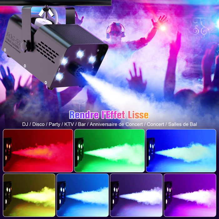 UKing 600W Machine à Fumée avec 5 RGB LED Lumières Contrôlables en ...