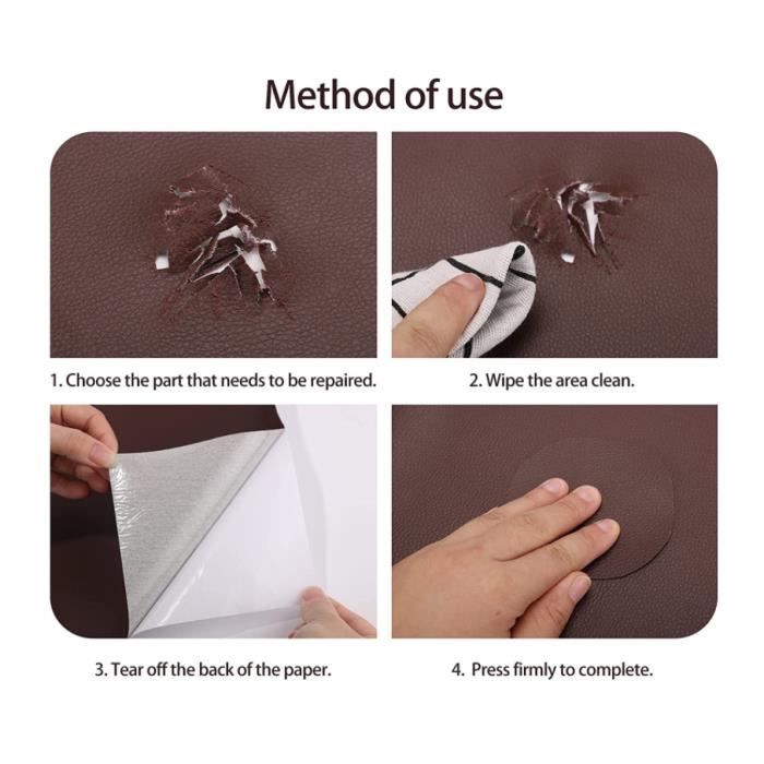 Patch Cuir Auto-adhésif - Réparation Cuir - Jaune - 50 x 137 cm - Imperméable - Multi-usages ...