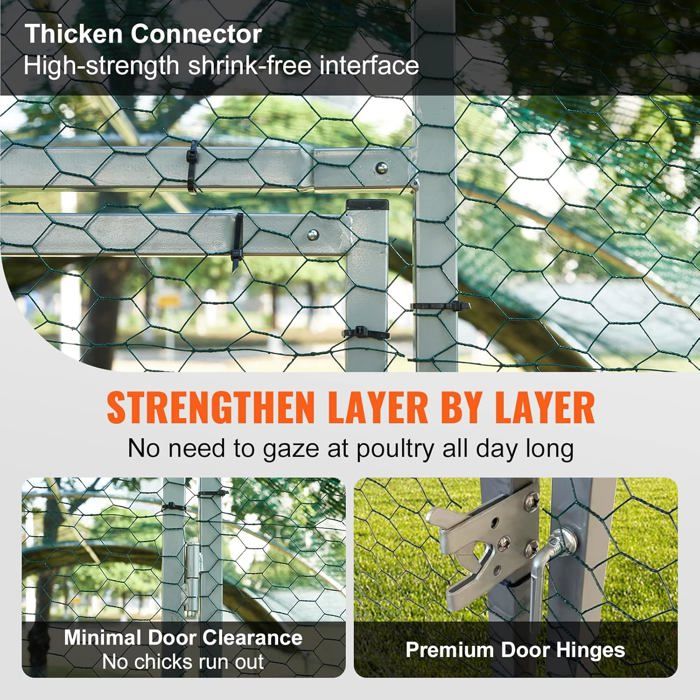 Enclos Poulailler Extérieur Métal 200X300X200 Cm Grand Enclos À Poules ...