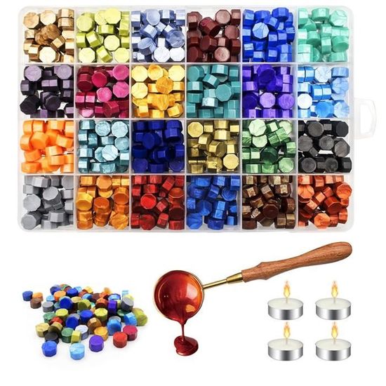 Perles de Cire à Cacheter, Kit de Cire à Cacheter, 600 Pièce Ensemble ...