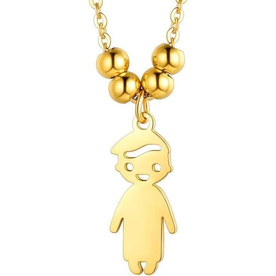 Collier Pendentif Enfants Personnalisé 1-5 Prénoms Argent 925-Acier ...