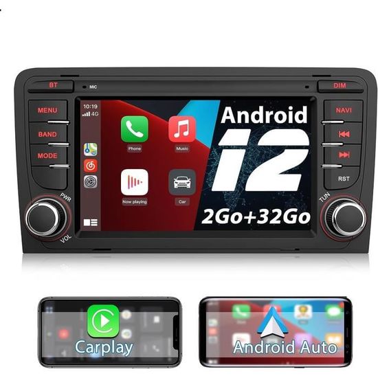 AWESAFE Autoradio Android 12 pour Audi A3 S3 RS3 8P (2003-2012) (2Go + 32 Go) avec Carplay ...