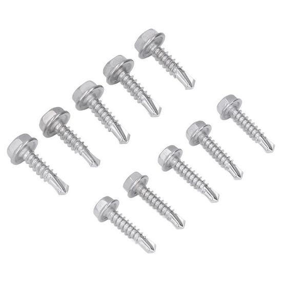 TMISHION Vis perceuses hexagonales 100 vis autoperceuses 4.2x19mm 4.8x19mm 401 vis ...