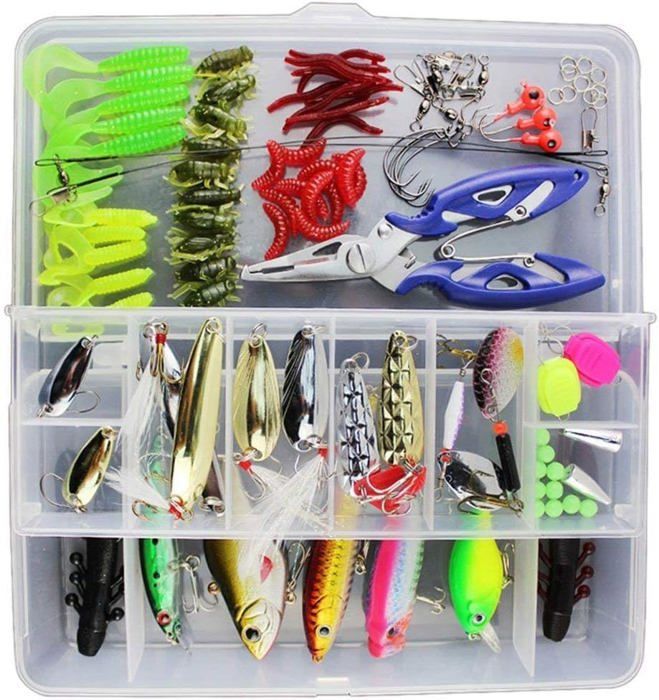 Leurres De Pêche Kit Spinnerbaits,Plastique Vers,Minnow,Popper,Leurres ...