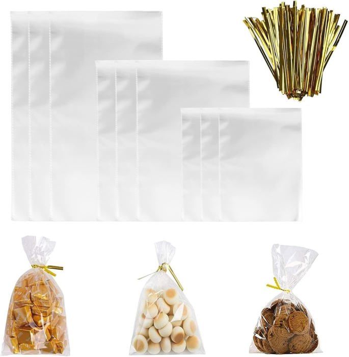 Sachet Bonbon Transparent, 300 Pièces Sachet Plastique Transparent ...