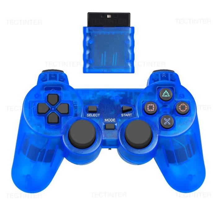 Manette de jeu sans fil - AIHONTAI - PS2 - Bleu - Vibration ...
