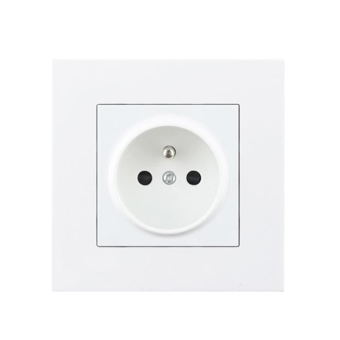 Prise électrique murale Standard français avec Double Usb 2A,blanc,noir ...