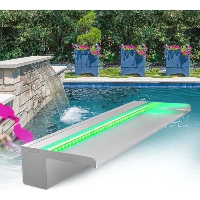 Fontaine Piscine Cascade, Lame d' eau Piscine Bassin 90cm, Acier ...