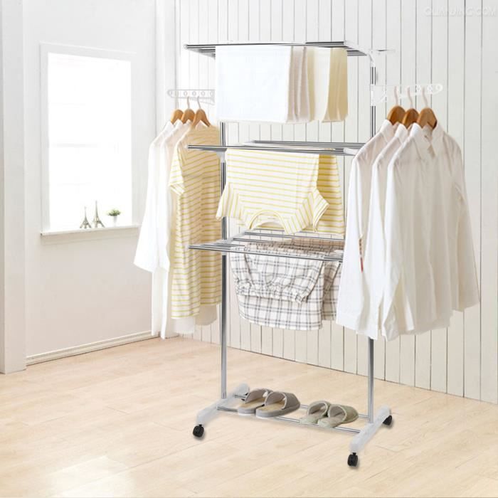 LOLOLOO - Etendoir à Linge Séchoir à Linge Pliable avec Ailes Latérales ...