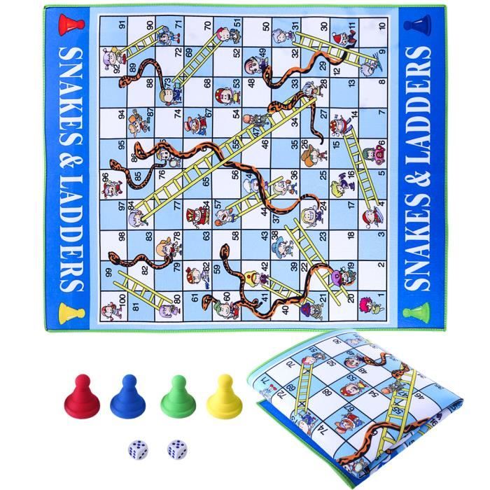 92*70cm Géant Jeu des serpents et des échelles Tapis de jeu Ludo pour ...