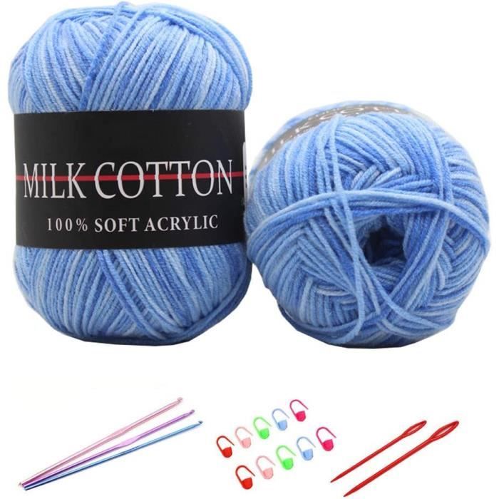 Fils à Tricoter en Acrylique Multicolores Lot de 6 pelotes*50g - laine ...