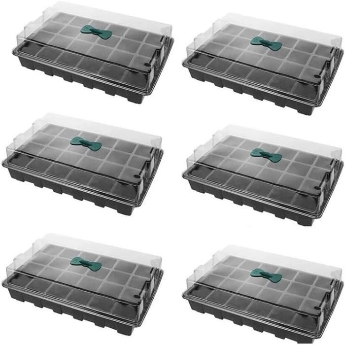 6 Ensembles De Plateau De Semis, Avec Couvercle Pots De Plantes De ...