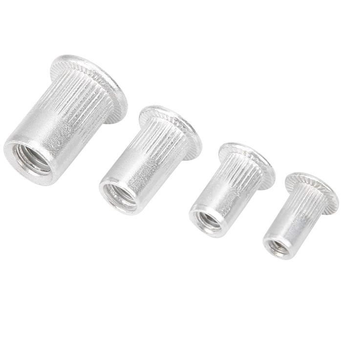 200 pièces écrou à Rivet, ensemble d'écrou d'insertion en aluminium ...