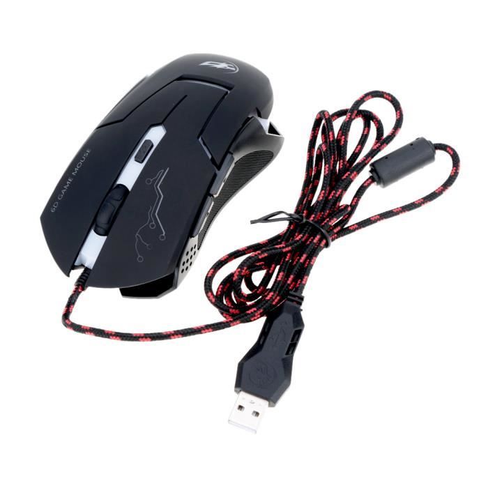 Warwolf 2400dpi ajustable USB filaire 6D Gaming Mouse 6 bouton souris ...