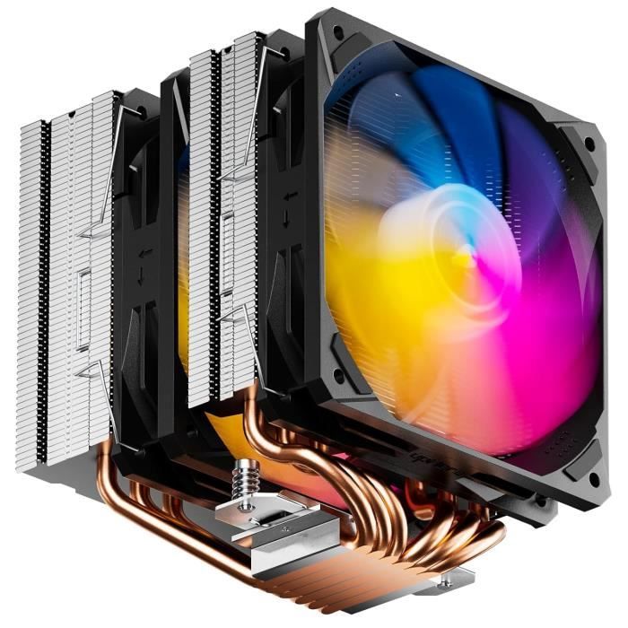 Argb Double Tower Cpu Cooler, 6 Heat Pipes Cpu Cooler, Dual Argb 120Mm ...