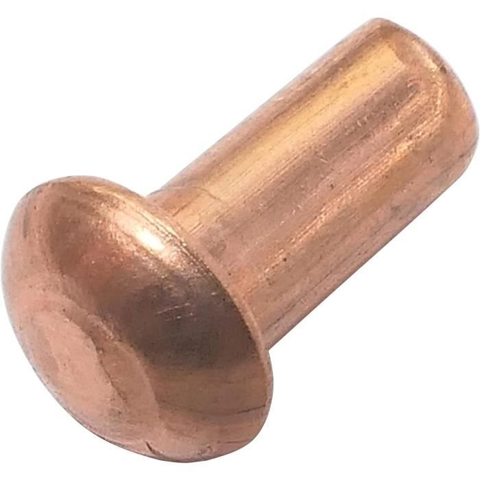 C48026 - Lot De 50 Rivets En Cuivre Ø3X6Mm À Tête Demi-Ronde - Rivet À ...