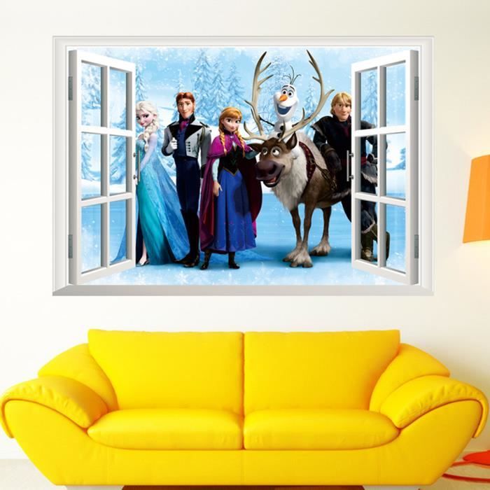 Sticker mural elsa La Reine des neiges - Cdiscount Maison