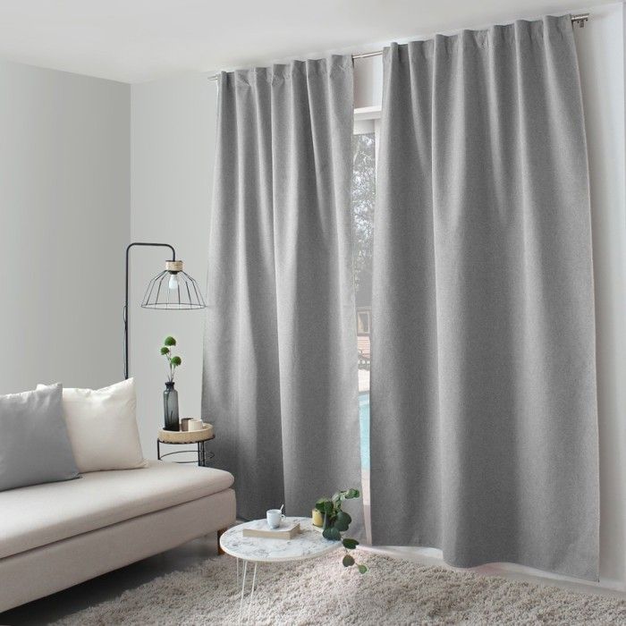 Rideau total occultant 140x240 pattes cachées Gris clair - Cdiscount Maison
