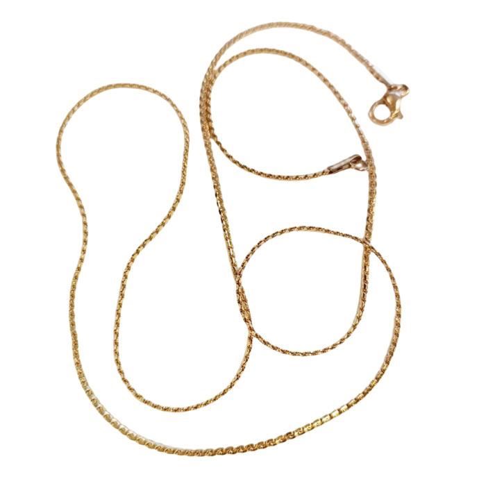 Chaîne Acier 'Maille Haricot' doré - 50 cm 1 mm [R8079] - Achat / Vente ...